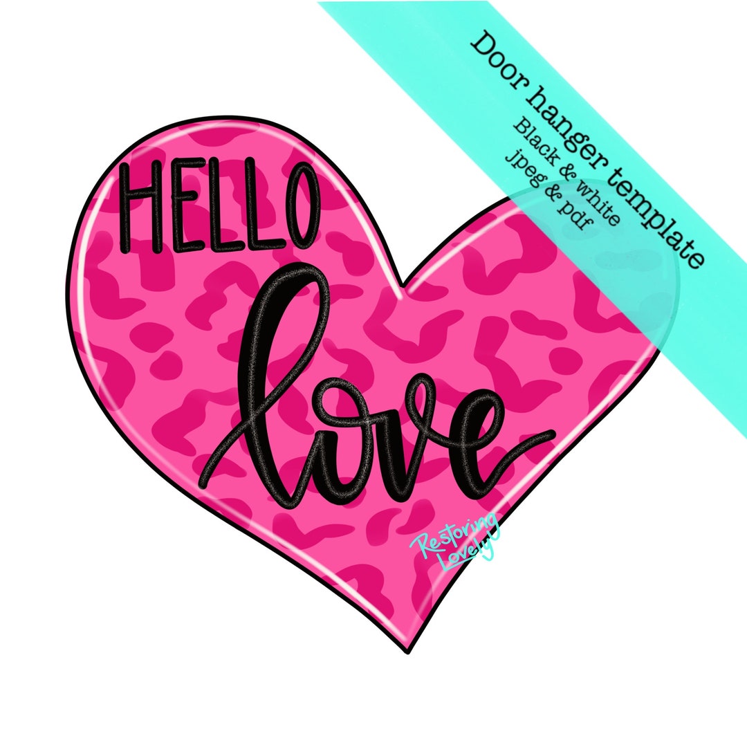 Template, Valentines Door Hanger Template, Heart Door Hanger Template ...