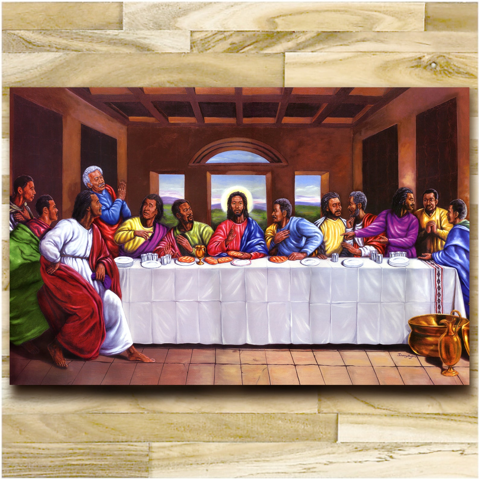 Black Last Supper Canvas 24x 36 Etsy