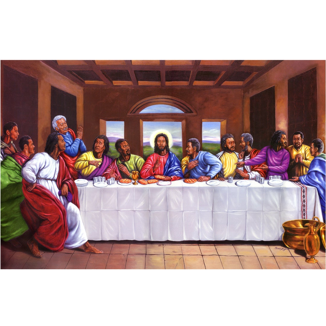 Black Last Supper: Canvas 24"x 36" - Etsy