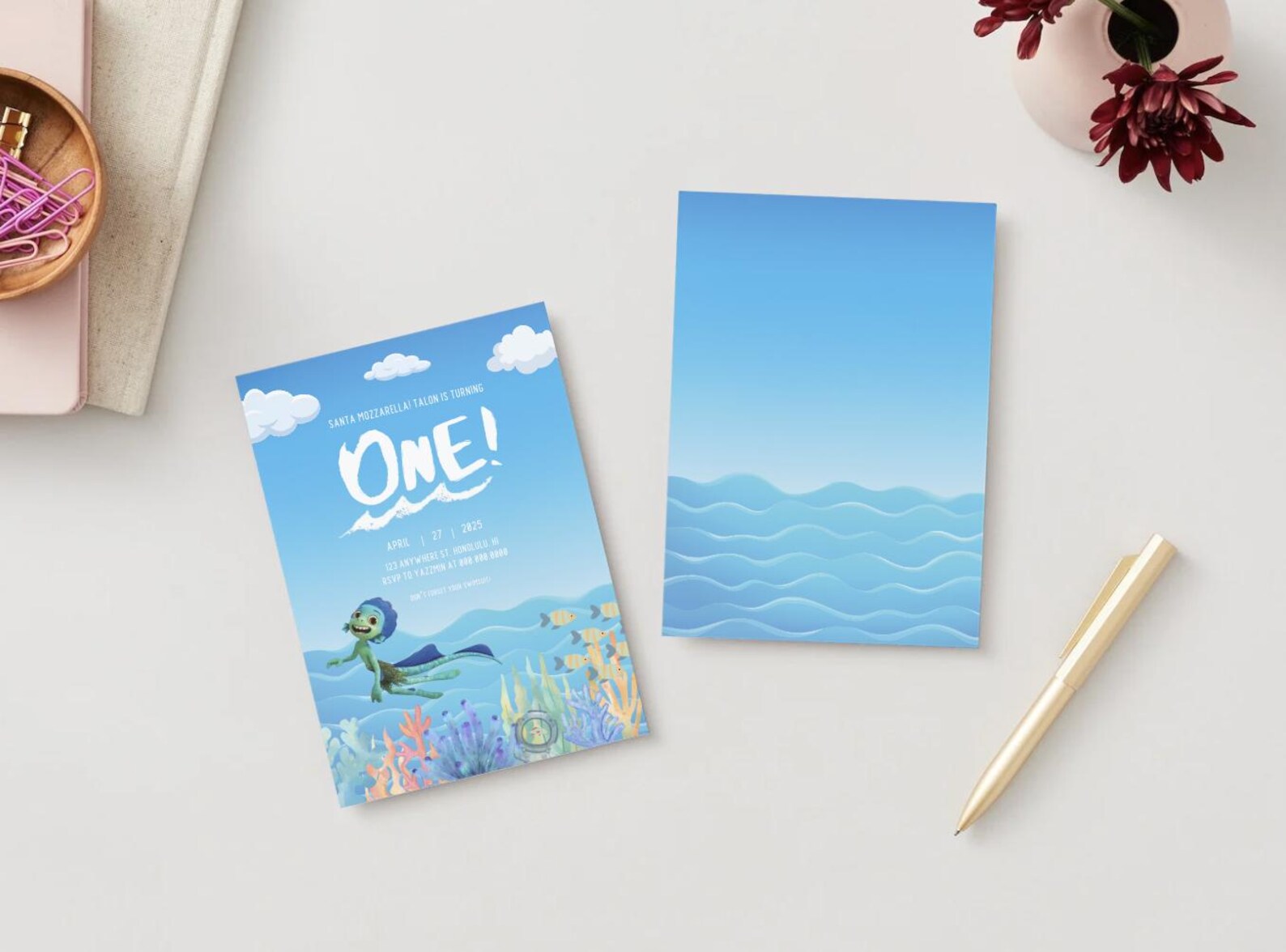 Pixar Luca Birthday Party Invitation I Digital Download I Mobile ...