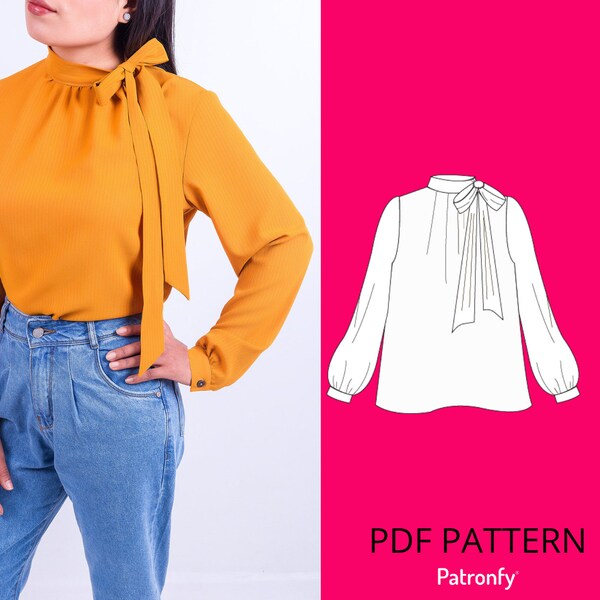 Bow Blouse Pattern - Etsy