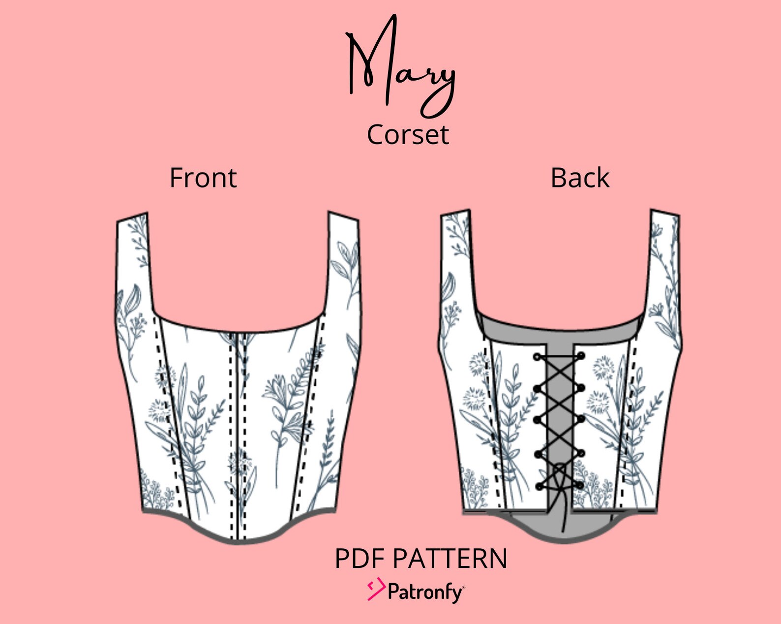 Mary Corset PDF Sewing Pattern Corset Pattern Corset - Etsy
