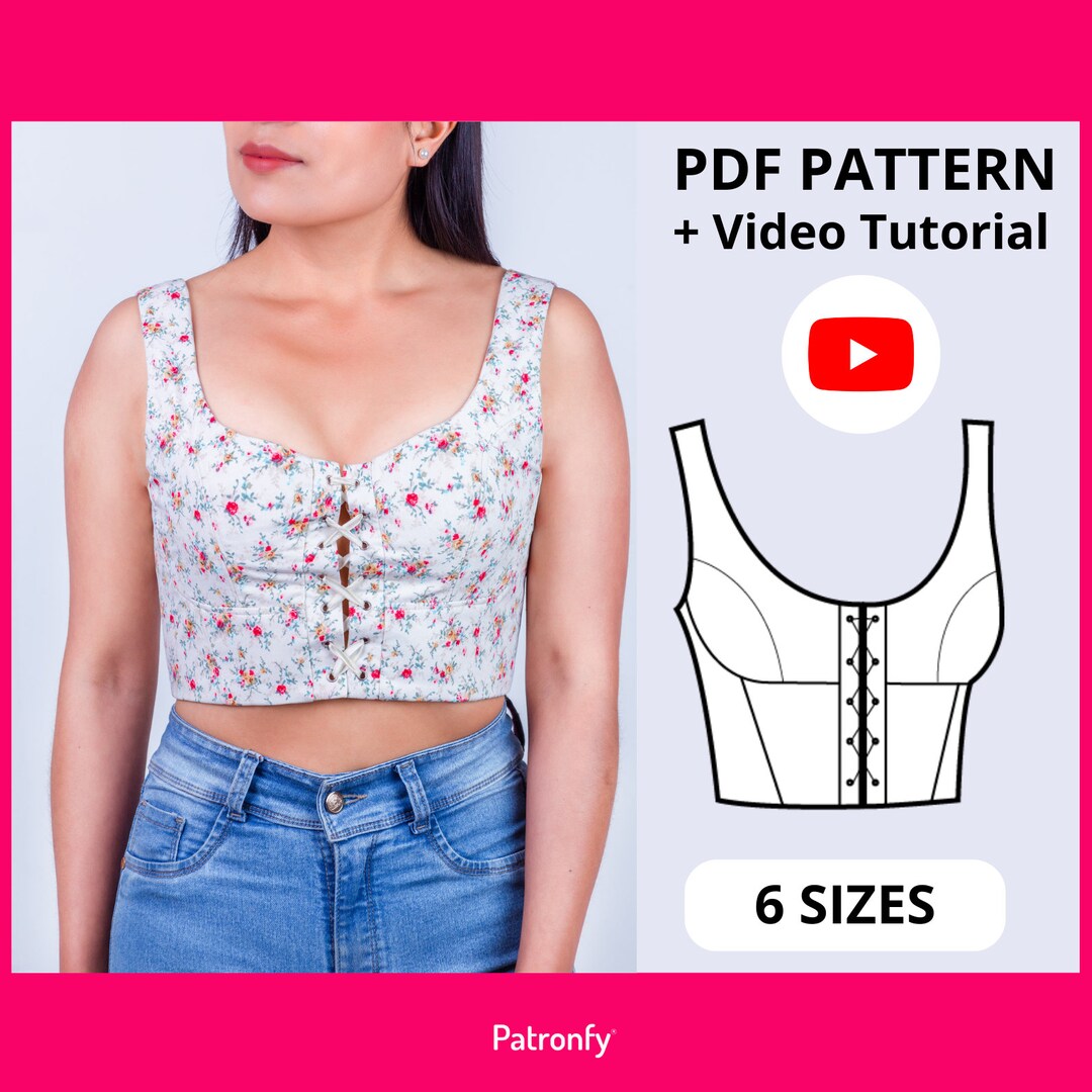 Alicia Bustier PDF Sewing Pattern Bustier Pattern Bustier Sewing ...