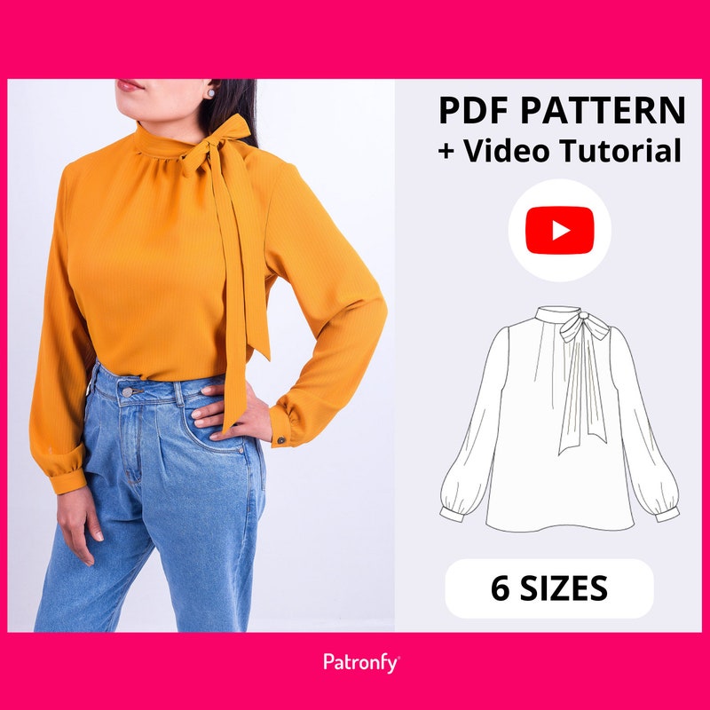 Bow Blouse Pattern - Etsy