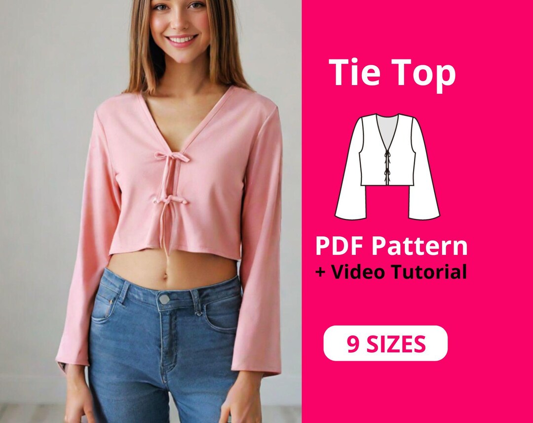 Tie Top Sewing Pattern | Lucy Tie Top Pattern | Women Top Pattern | Pdf ...