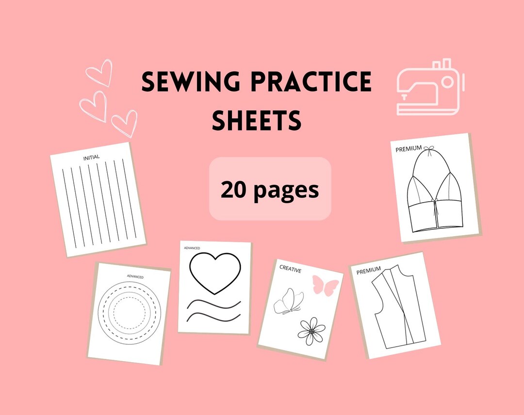 Beginners Sewing Templates | Sewing Practice Sheets | Learn to Sew ...