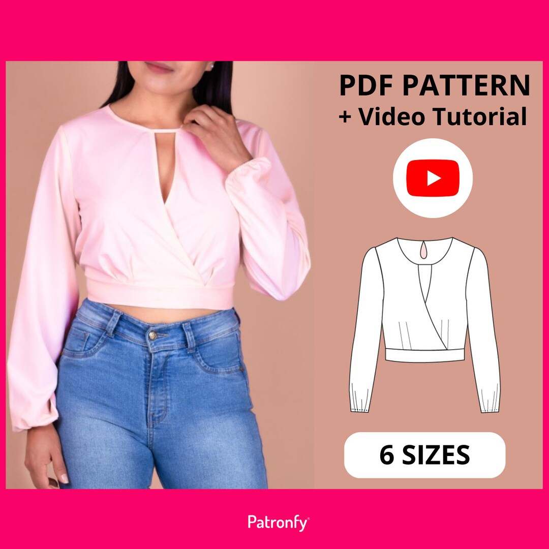 Sofia Blouse Pattern PDF Sewing Pattern V Neck Blouse Digital Sewing ...