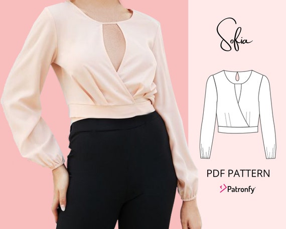 Sofia Blouse Pattern PDF Sewing Pattern V Neck Blouse - Etsy