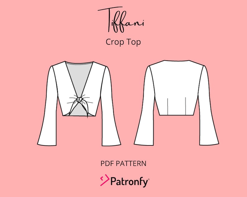 Tiffany Crop Top PDF Sewing Pattern Crop Blouse Top | Etsy