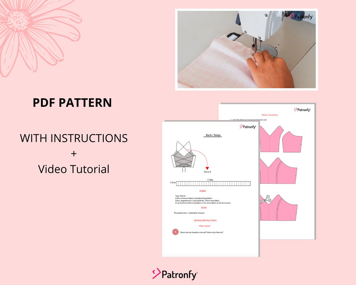 Alisson Open Back Top PDF Sewing Pattern 6 SIZES Instant | Etsy