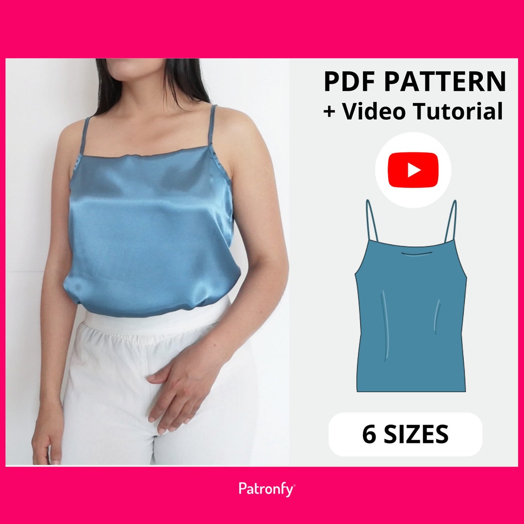 Sabrina Blouse PDF Sewing Pattern Cowl Neck Cami Top Digital Pattern ...
