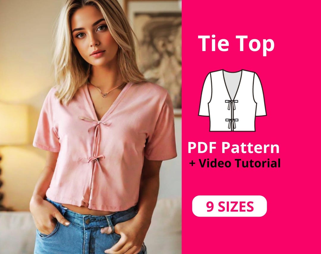 Liliana Tie Top Sewing Pattern | PDF Sewing Pattern | Front Tie Top ...