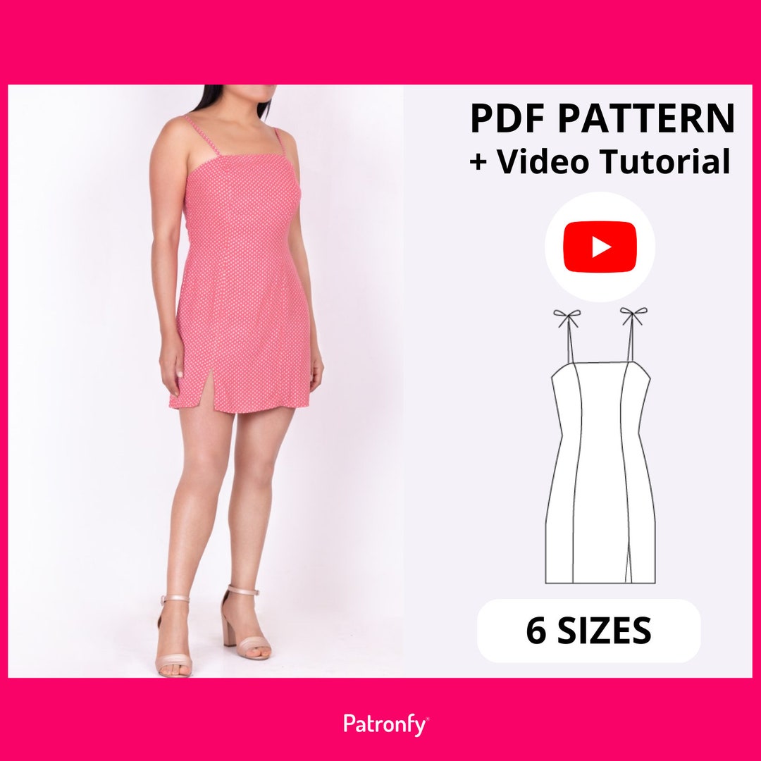 Emma Dress PDF Sewing Pattern Cami Dress Pattern Dress Pattern 6 SIZES ...