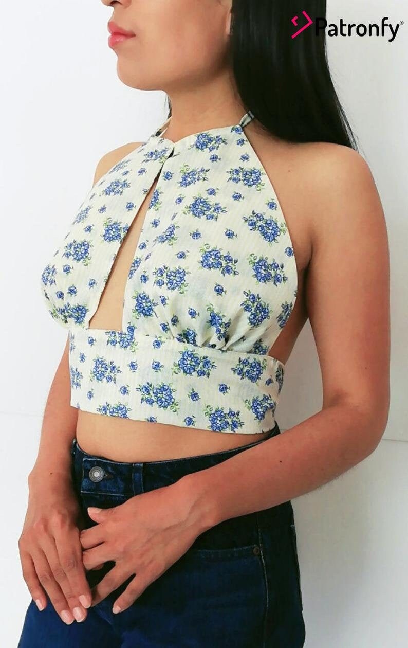 Monica Halter Crop Top PDF Sewing Pattern 6 SIZES - Etsy