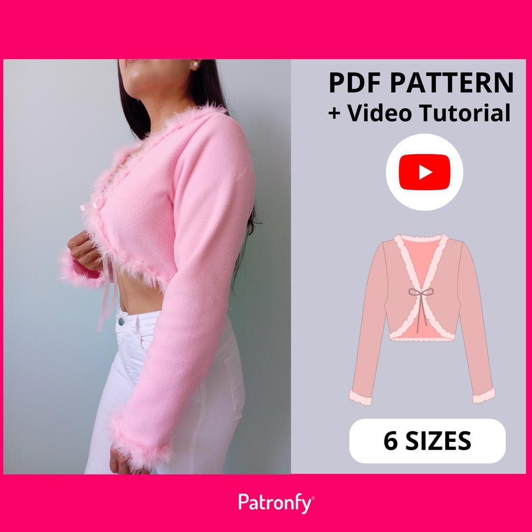 Bolero Pattern PDF Sewing Pattern Bolero Sewing Pattern Jacket Pattern 6 SIZES Instant Download ...