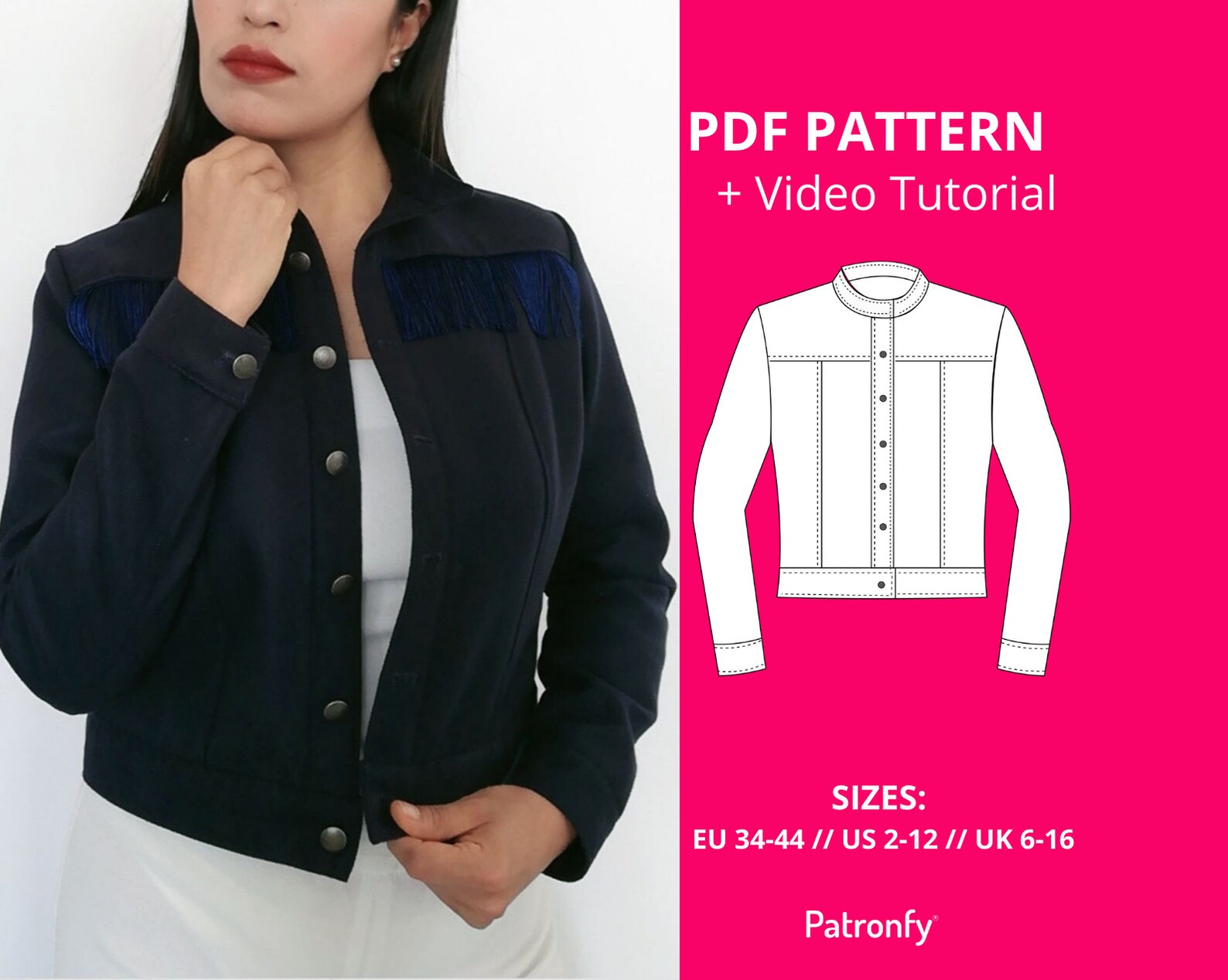 Adriana Jacket PDF Sewing Pattern Jacket Pattern for Women Jacket ...