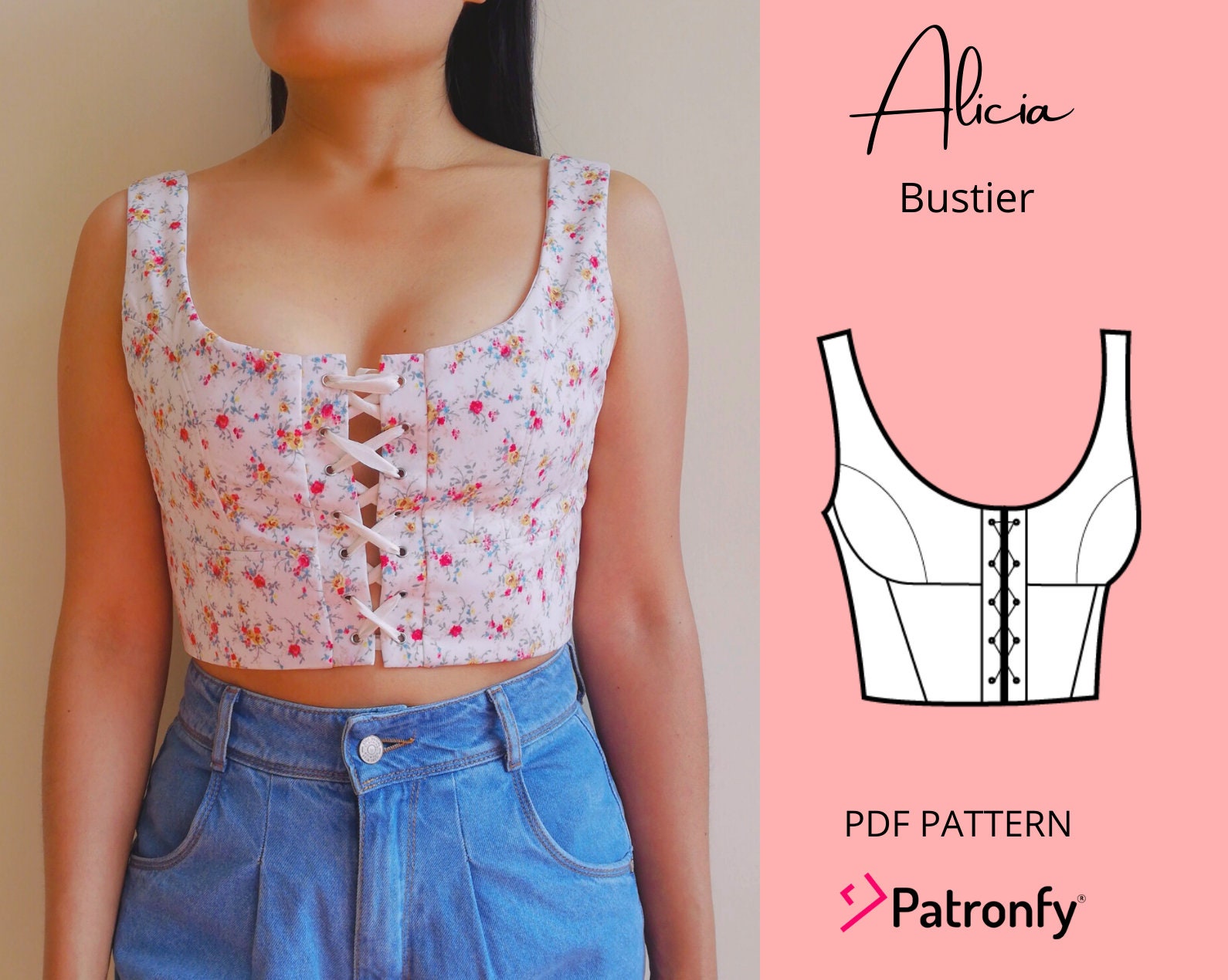 Alicia Bustier PDF Sewing Pattern Bustier Pattern - Etsy