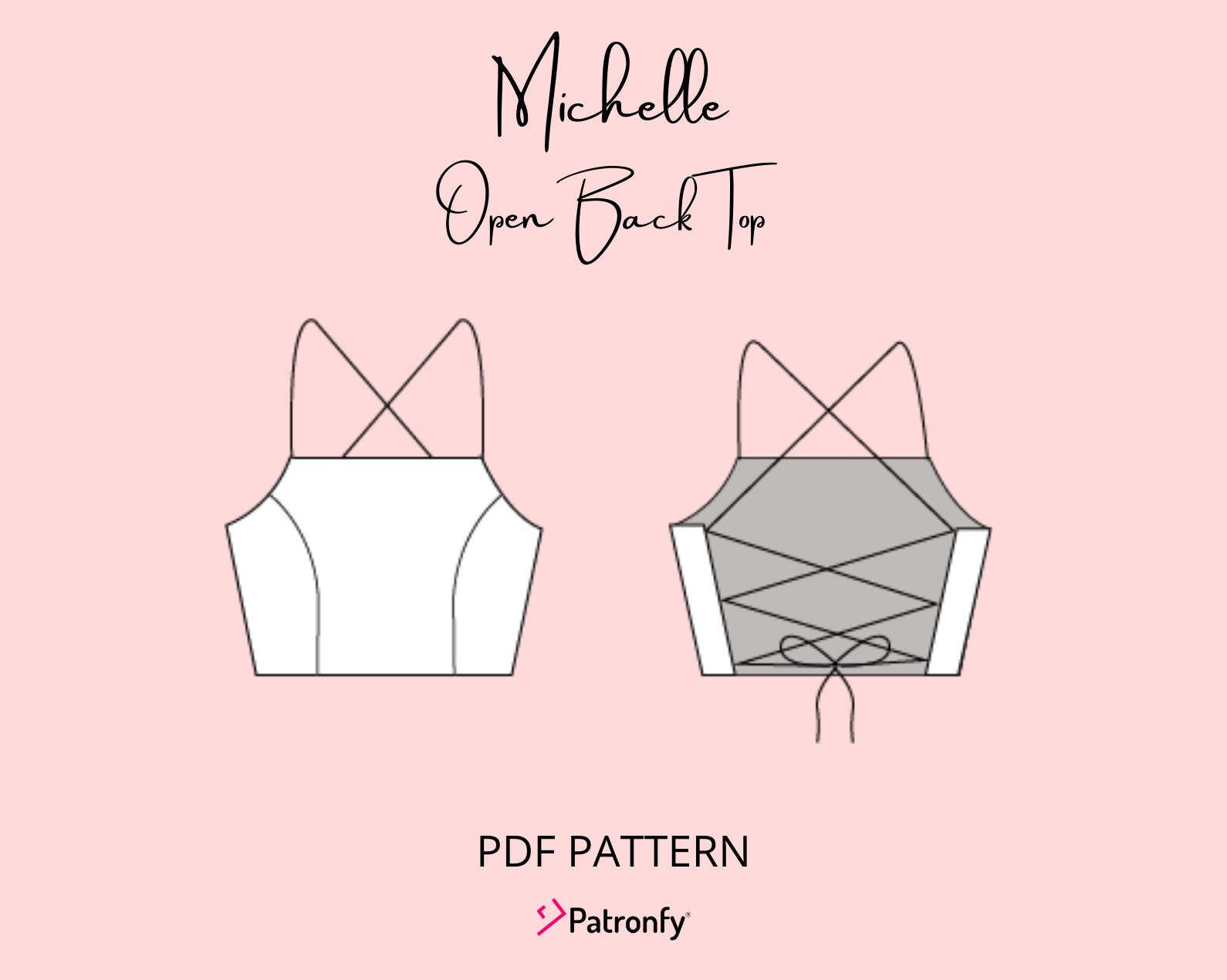 Michelle Open Back Top PDF Sewing Pattern 6 SIZES - Etsy