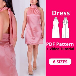 Regina Backless Halter Dress | PDF Sewing Pattern | Prom Dress Pattern ...