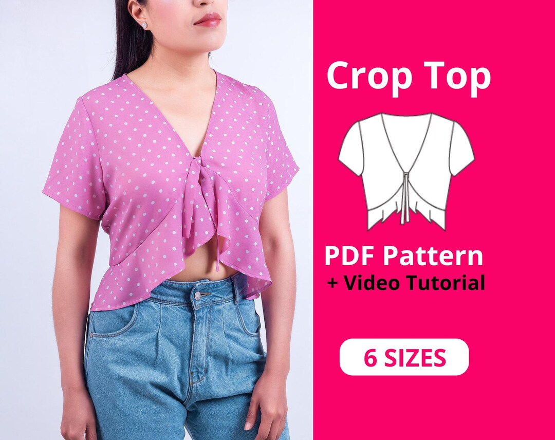Amelia Blouse Sewing Pattern | PDF Sewing Pattern | Tie Front, Ruffle ...