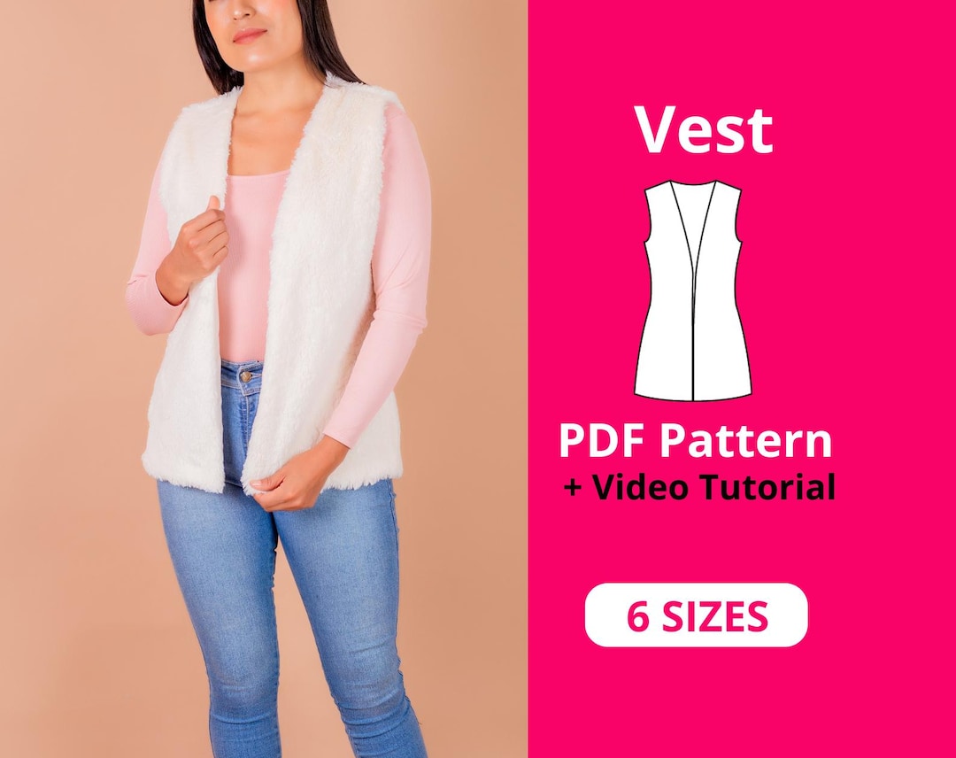 Nuria Vest Sewing Pattern | PDF Sewing Pattern | Vest Pattern | Teddy ...