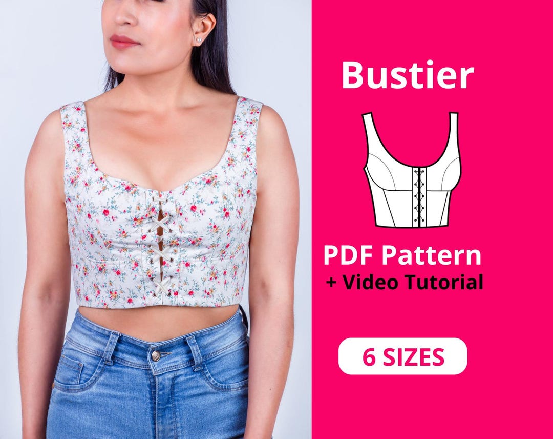 Alicia Bustier Sewing Pattern | PDF Sewing Pattern | Bustier Pattern ...