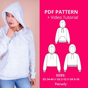 Hoodies Patterns PDF Sewing Pattern 3 Patterns Pattern Hoodie 3 Models ...