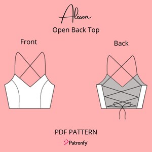 Alisson Open Back Top | PDF Sewing Pattern | 6 SIZES | Instant Download ...