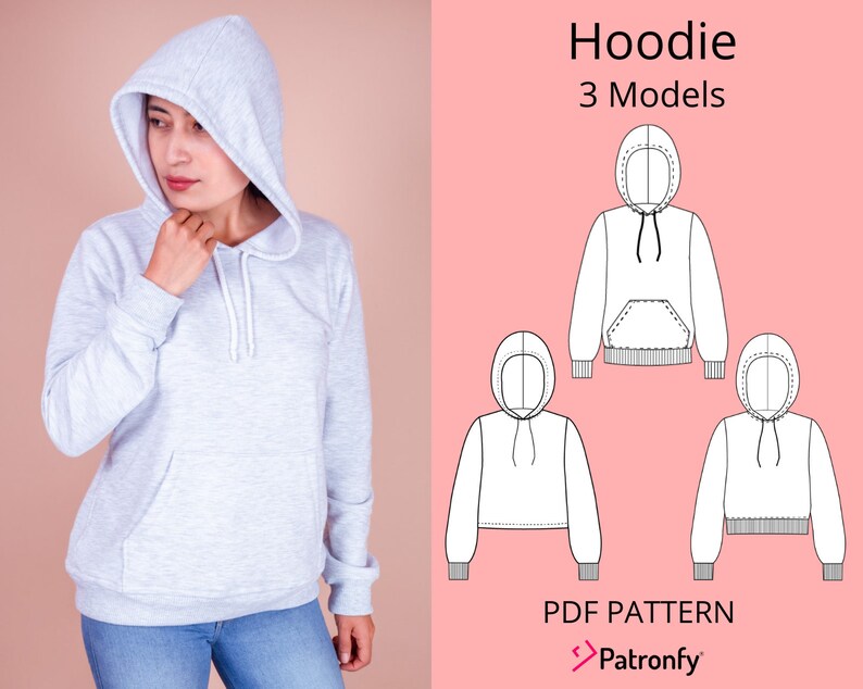 Hoodies Patterns PDF Sewing Pattern 3 Patterns Pattern - Etsy
