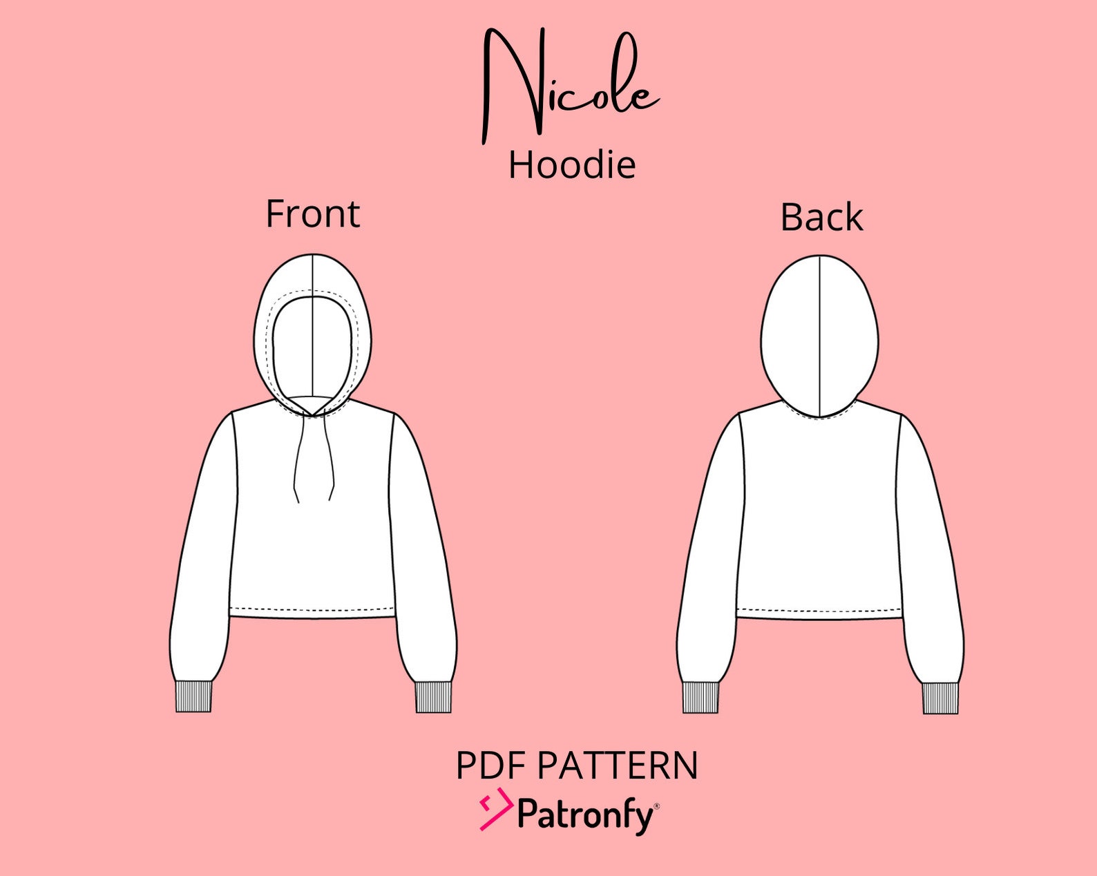 Nicole Hoodie PDF Sewing Pattern Hoodie Pattern Pattern | Etsy