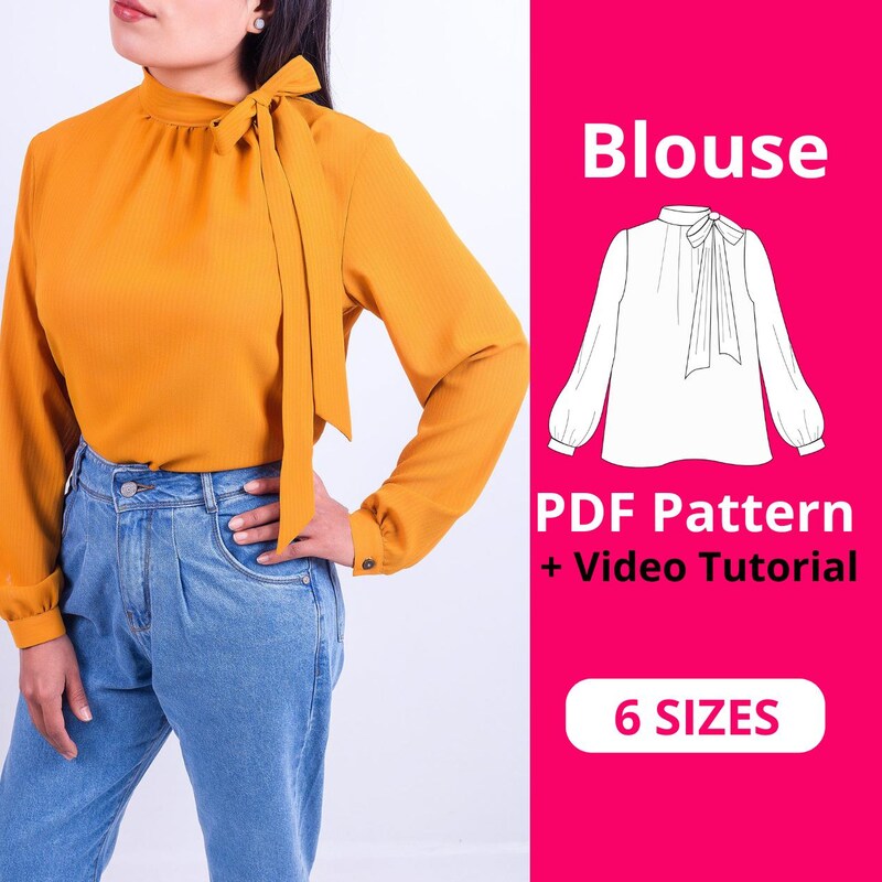 Bow Blouse Pattern - Etsy