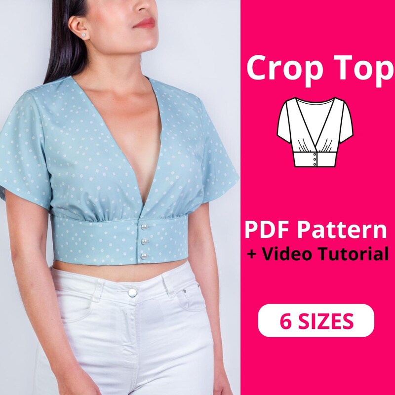 Crop Top Sewing Pattern - Etsy