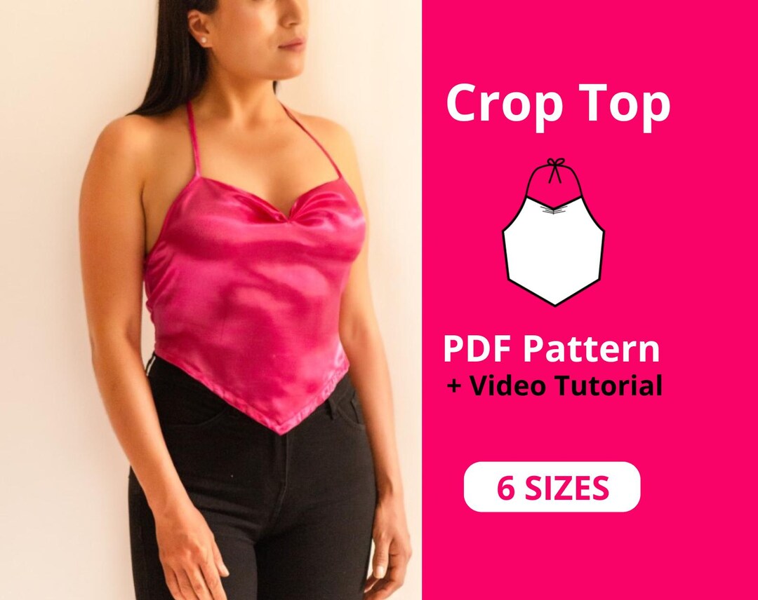 Sara Crop Top Sewing Pattern PDF Sewing Pattern Crop Top Pattern Women ...