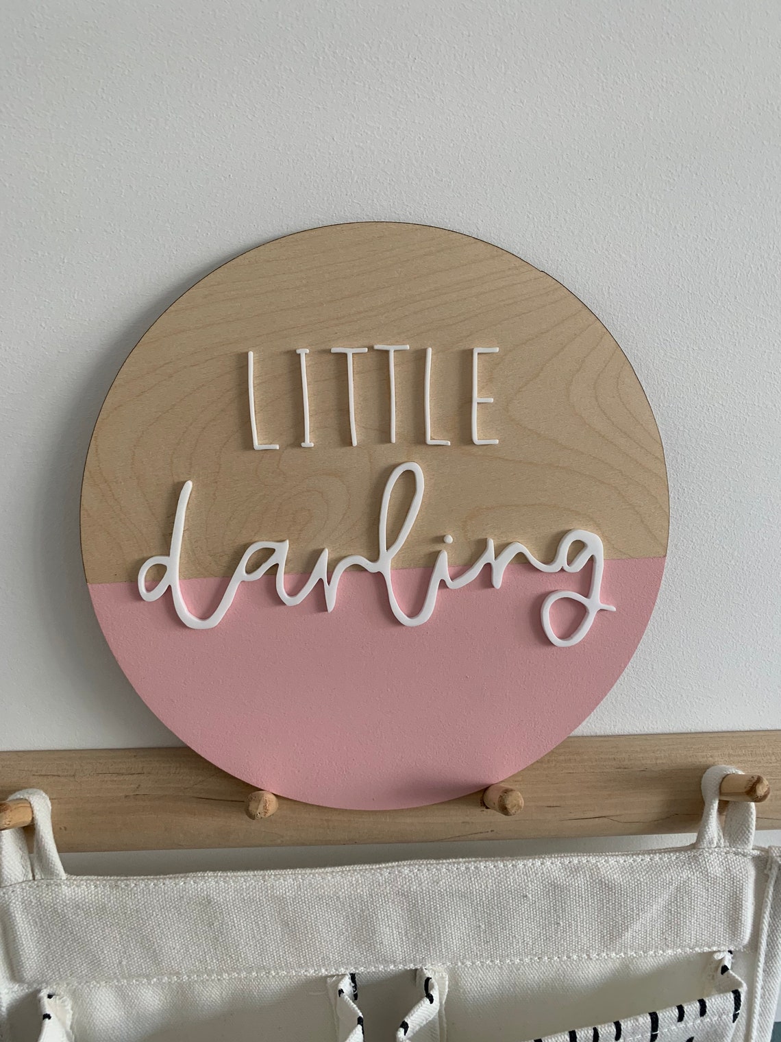 Little Darling Plaque Wall Art Wooden Name Sign Baby - Etsy