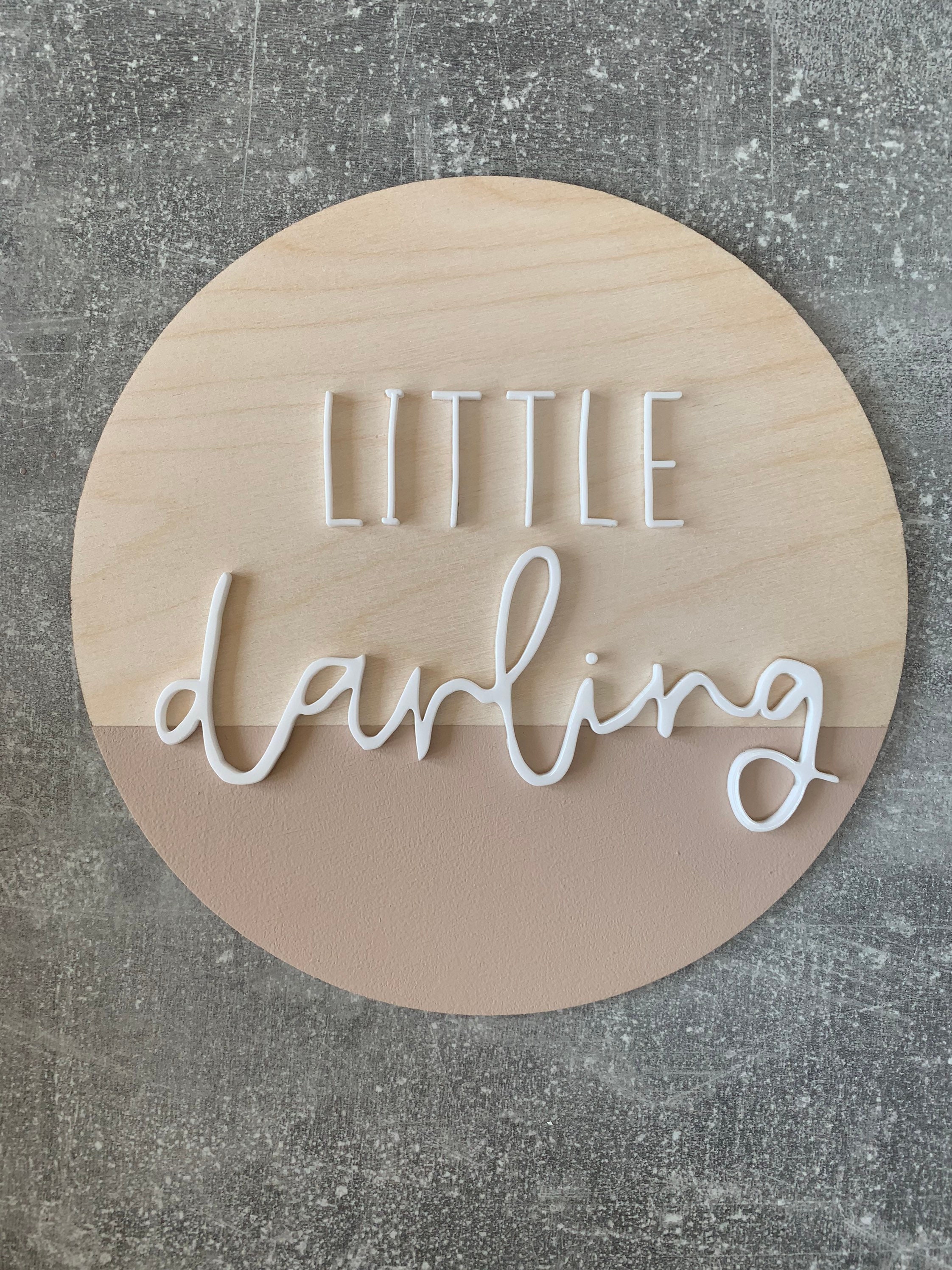 Little Darling Plaque Wall Art Wooden Name Sign Baby - Etsy UK