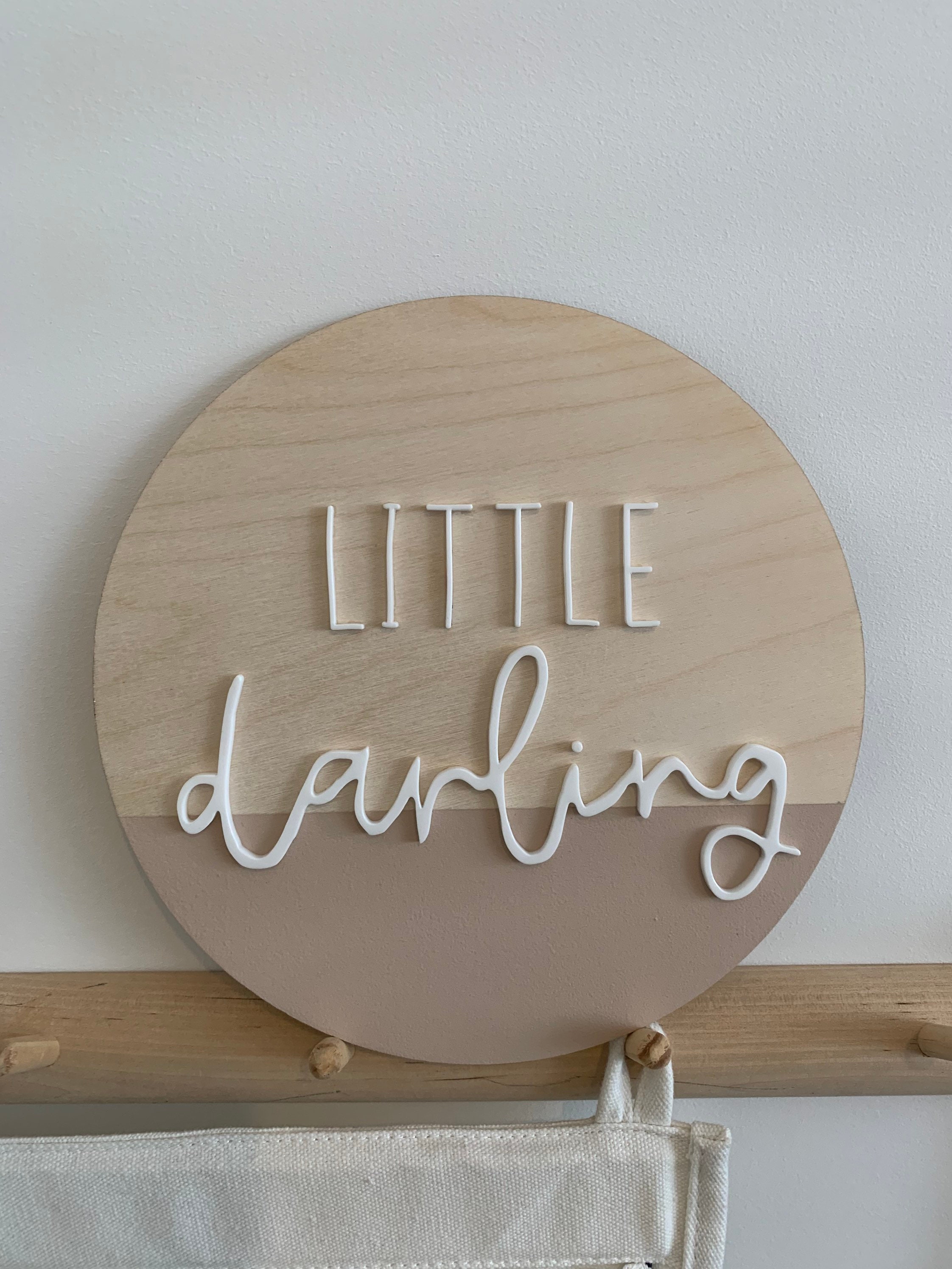 Little Darling Plaque Wall Art Wooden Name Sign Baby - Etsy UK