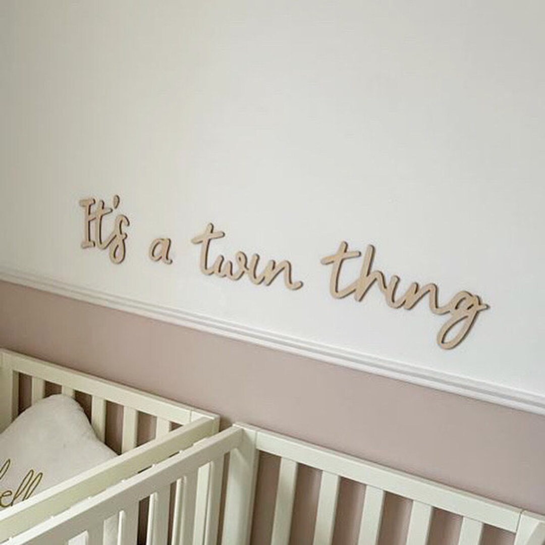 It’s a Twin Thing , Wall Wording, Wall Script Wall Art, Wooden Name ...