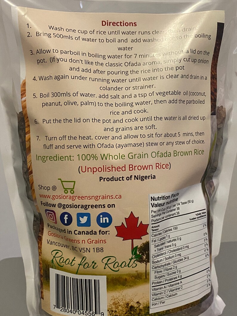 Ofada Rice / Unpolished Brown Rice 3lbs - Etsy