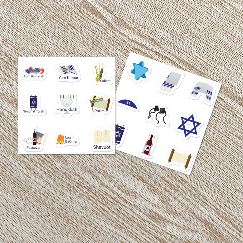 Jewish Kiss Cut Stickers Jewish Planner Stickers Jewish - Etsy