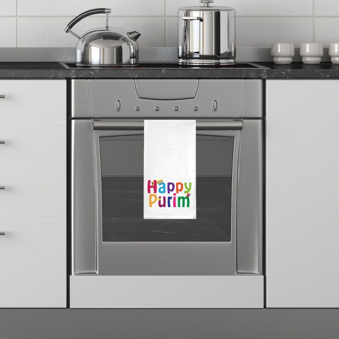 Colorful Purim Tea Towel, Happy Purim Kitchen Flour Sack Towel With ...