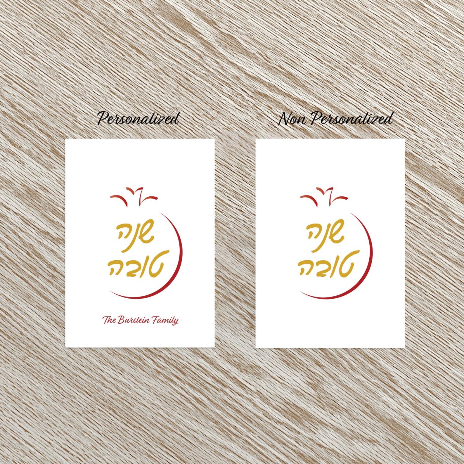 Personalized Hebrew Rosh Hashanah Shana Tova Cards Pack, Jewish New ...