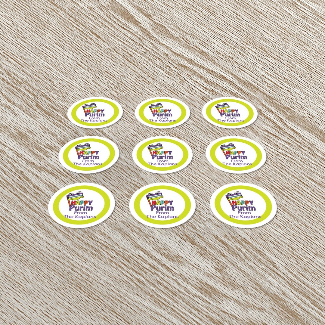 Personalized Cute Purim Stickers, 1.4 Inch Happy Purim Gift Labels With ...