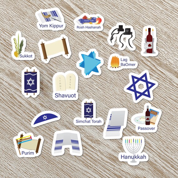 Jewish Kiss Cut Stickers Jewish Planner Stickers Jewish - Etsy