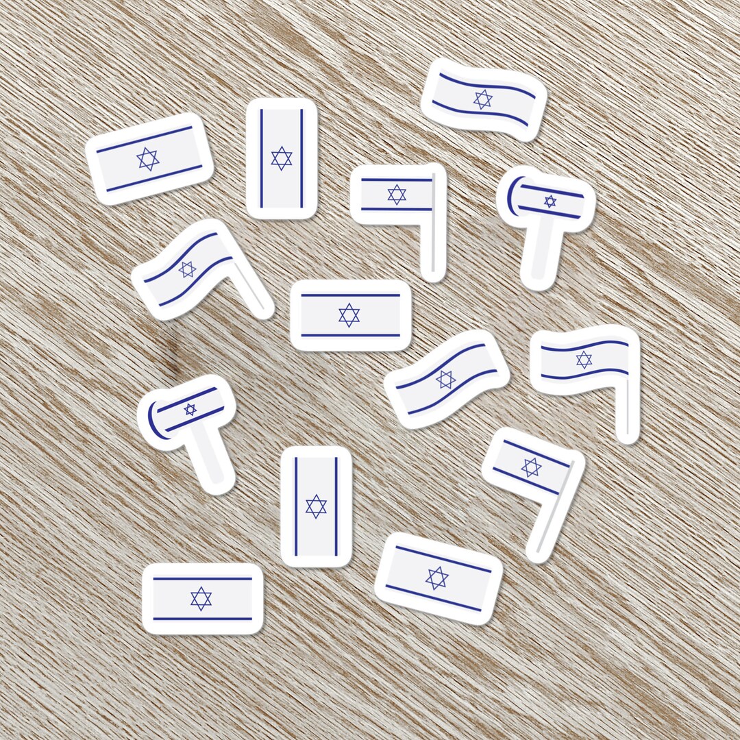 Israel Flag Stickers Sheet Blue Stripes and Star of David - Etsy