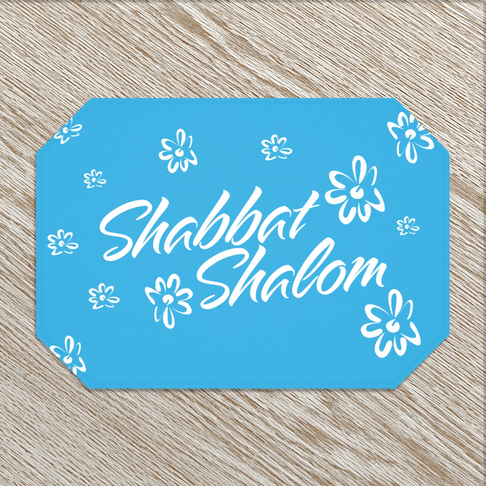 Shabbat Shalom Placemat and Placemat Sets, Jewish Blue Table Decor ...