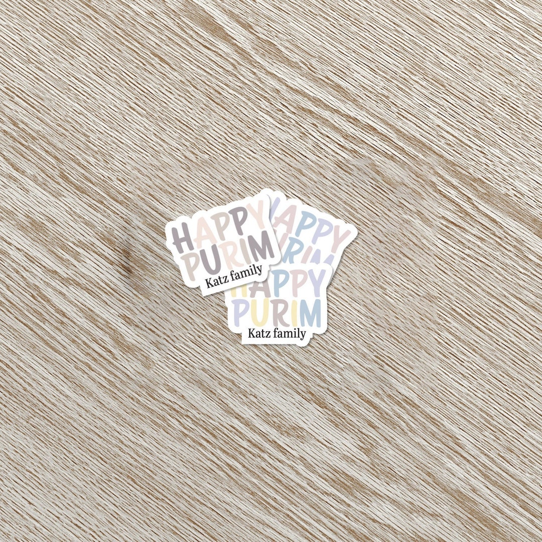 Happy Purim Sticker Set. Personalized Kiss Cut Purim Stickers Set of 3 ...