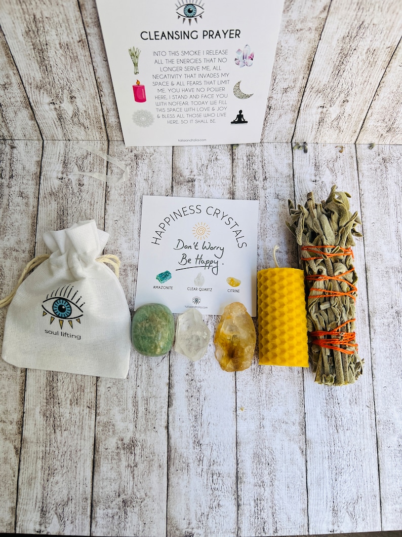 Happiness & Joy Stone Set Positive Energy Crystal Set - Etsy