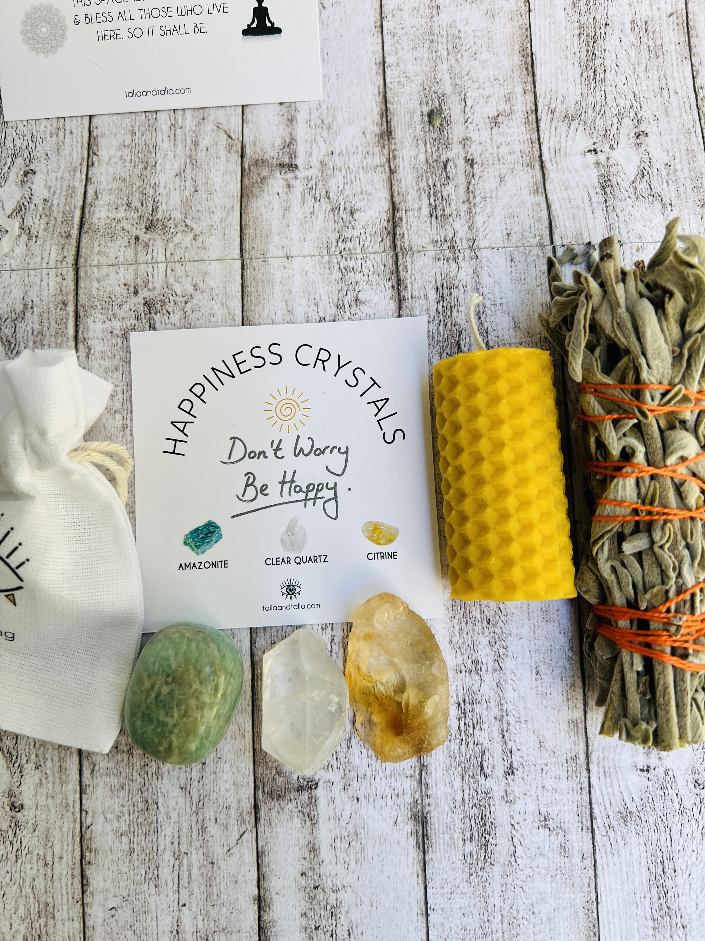 Happiness & Joy Stone Set Positive Energy Crystal Set - Etsy