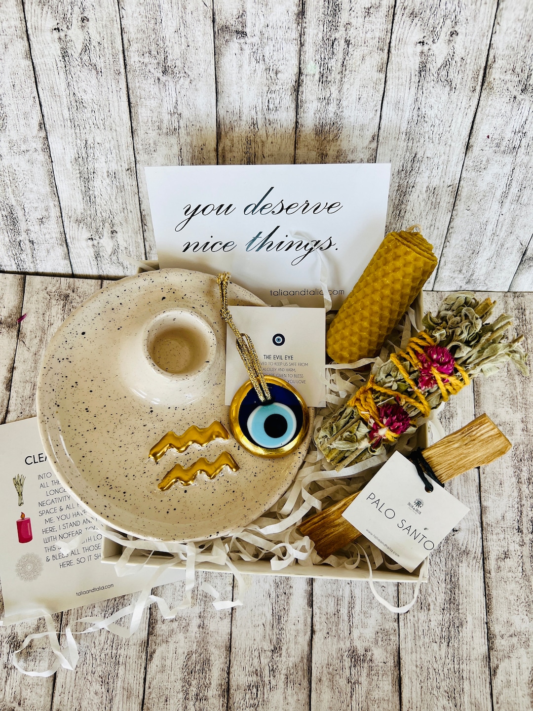 Aquarius Gifts, Zodiac Sign Gift, Zodiac Gift Set, Incense Holder, Sage ...