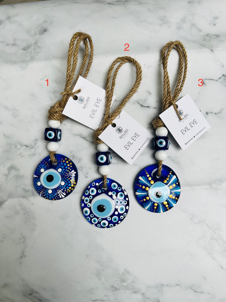 Hand Painted Evil Eye Wall Hanging House Protection Home - Etsy